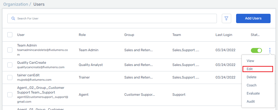 Adding and removing Users from a Team | FiveLumens